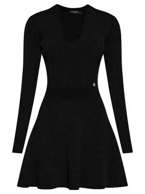 Balmain V-neck Dress - Black