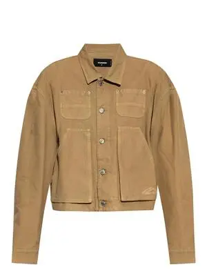 Dsquared2 Cotton Jacket With Pockets - Beige