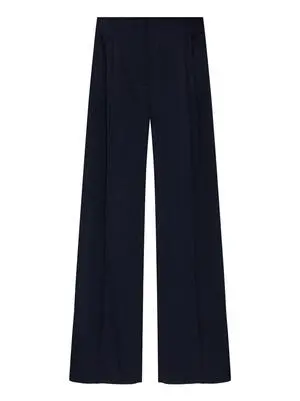 Emporio Armani Creased Wide Leg Trousers - Navy Blue