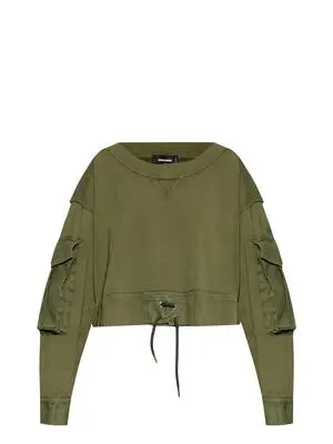 Dsquared2 Tie-detailed Cotton Sweatshirt - Green