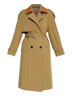 Mcm Trench Coat With Epaulettes - Beige