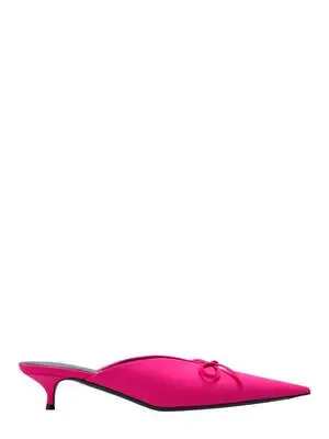 Balenciaga Heeled Knife Bow Slippers - Pink