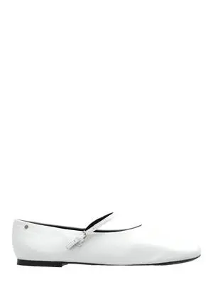 Tory Burch Leather "mary Jane" Ballet Flats - White