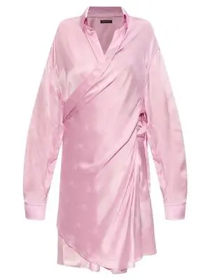 Balenciaga Silk Shirt Dress - Pink