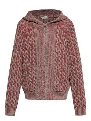 Etro Hooded Knit Cardigan - Burgundy