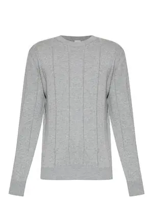 Eleventy Crew Neck Cotton-cashmere Sweater - Grey