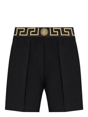 Versace Logo Waistband Shorts - Black