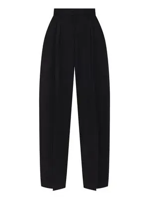 Alexander McQueen Wide-leg Trousers With Pressed Creases - Black