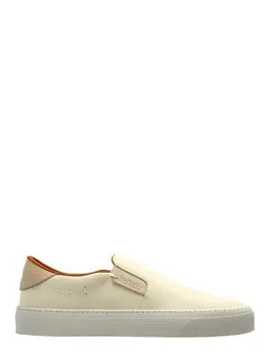 Moncler Monclub Leather Slip-on Shoes - Cream