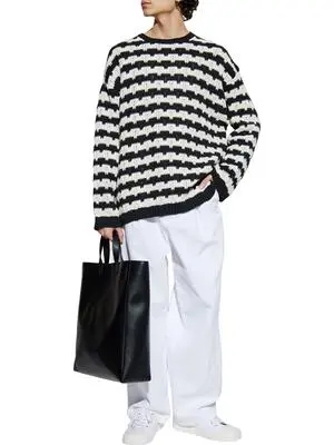 Moschino Striped Knit Sweater - Black