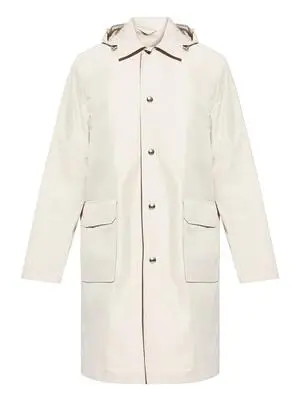 Eleventy Coat With Detachable Hood - Cream