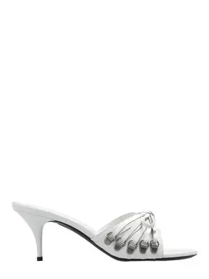Balenciaga Cagole Heeled Slippers - White