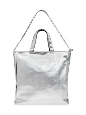 Adidas Originals By Alexander Wang Trefoil Logo Shopper Bag - Silver