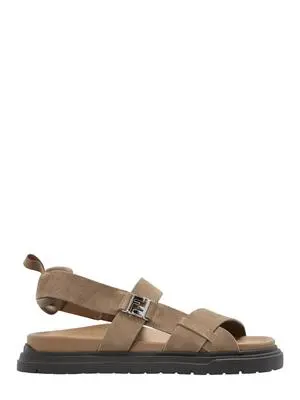 Fendi Suede Sandals - Brown