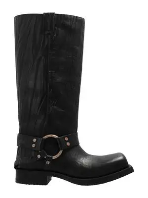 Acne Studios Leather Biker Boots - Black