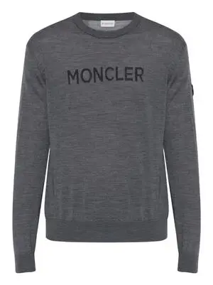 Moncler Logo Wool Sweater - Grey