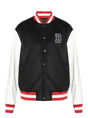 Balmain Embroidered Varsity Bomber Jacket - Black