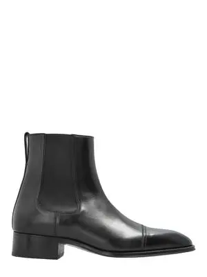 TOM FORD Leather Chelsea Boots - Black