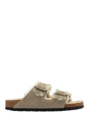 BIRKENSTOCK Arizona Shearling Slides - Beige