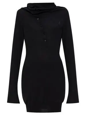 ATTICO Fitted Wool And Cashmere Knit Dress