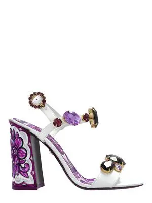 Dolce & Gabbana Heeled Sandals With Crystal Embellishments - Purple