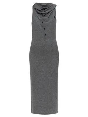 Attico Wool And Cashmere Blend Maxi Dress - Grey