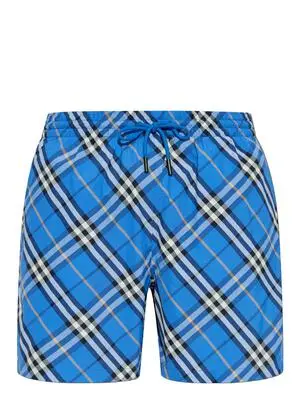 Burberry Check Swim Shorts - Blue