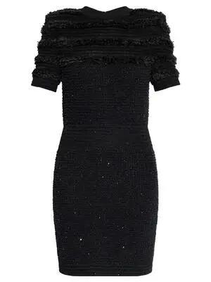 Balmain Sequin-embellished Mini Dress - Black