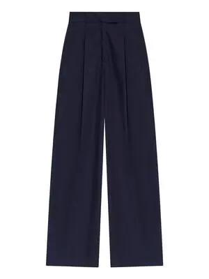 A.p.c. High-waisted Cotton Trousers - Navy Blue