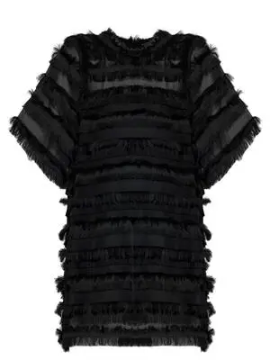 Munthe Levonda Fringe Mini Dress - Black