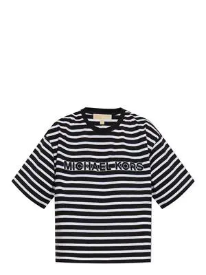 Michael Kors Striped Pattern T-shirt - Black