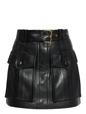BALMAIN Leather Mini Skirt