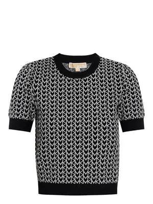 Michael Kors Geometric Pattern Top - Black