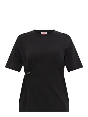 Kenzo T-shirt With Metal Applique - Black