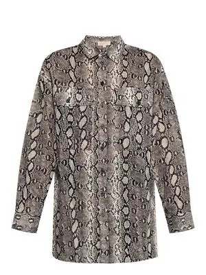 Michael Kors Animal Print Cotton Shirt - Grey