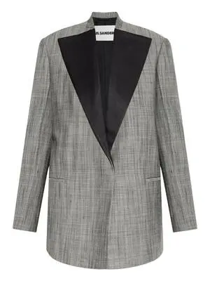 JIL SANDER Jacket With Silk Trim - Grey
