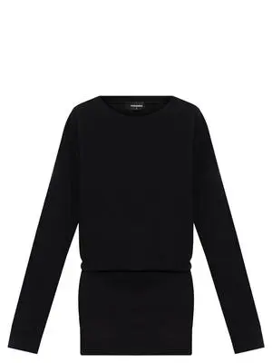 Dsquared2 Long Sleeve Cotton Dress - Black