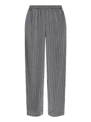 Michael Kors Loose-fit Monogram Trousers - Black