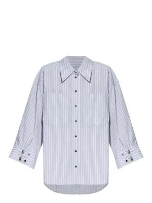 Munthe Lynne Striped Cotton Shirt - Light Blue