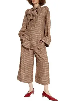 Munthe Lynhaven Glen Check Trousers - Brown