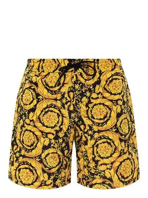 Versace Barocco-printed Swim Shorts - Yellow