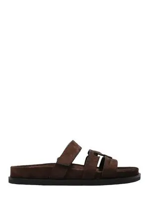 Tory Burch Suede Slides - Brown