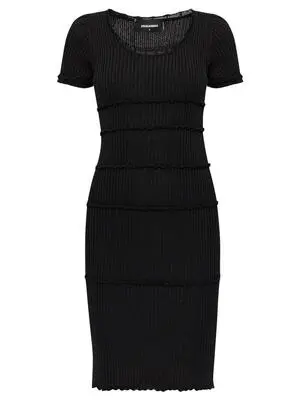 Dsquared2 Ribbed Midi Dress - Black