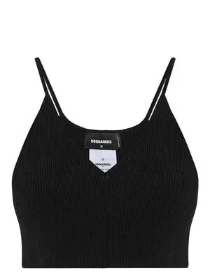 Dsquared2 Ribbed Crop Top - Black