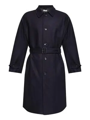 Bally Wool Coat - Navy Blue