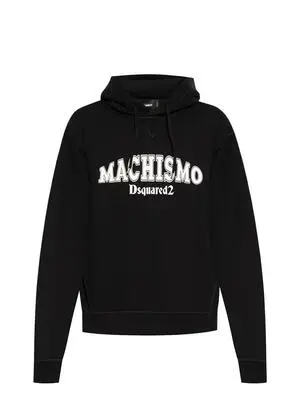 Dsquared2 Cotton Sweatshirt With "machismo " Print - Black