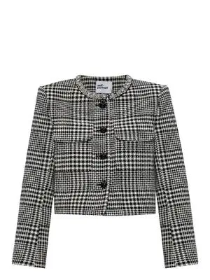 SELF-PORTRAIT Self-Portrait Houndstooth Cropped Jacket