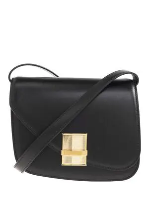 FERRAGAMO Shoulder Bag With Engraved Logo - Black