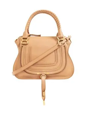 Chloé Marcie Medium Leather Shoulder Bag - Beige