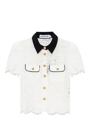 SELF-PORTRAIT Lace Shirt - White